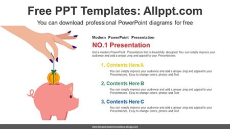 Piggy Bank PowerPoint Diagram Template for free