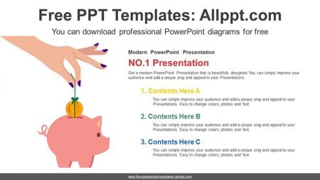 Piggy Bank PowerPoint Diagram Template for free